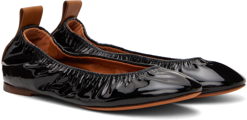Lanvin Black 'The Ballerina Flat' Patent Leather Ballerina Flats Lanvin