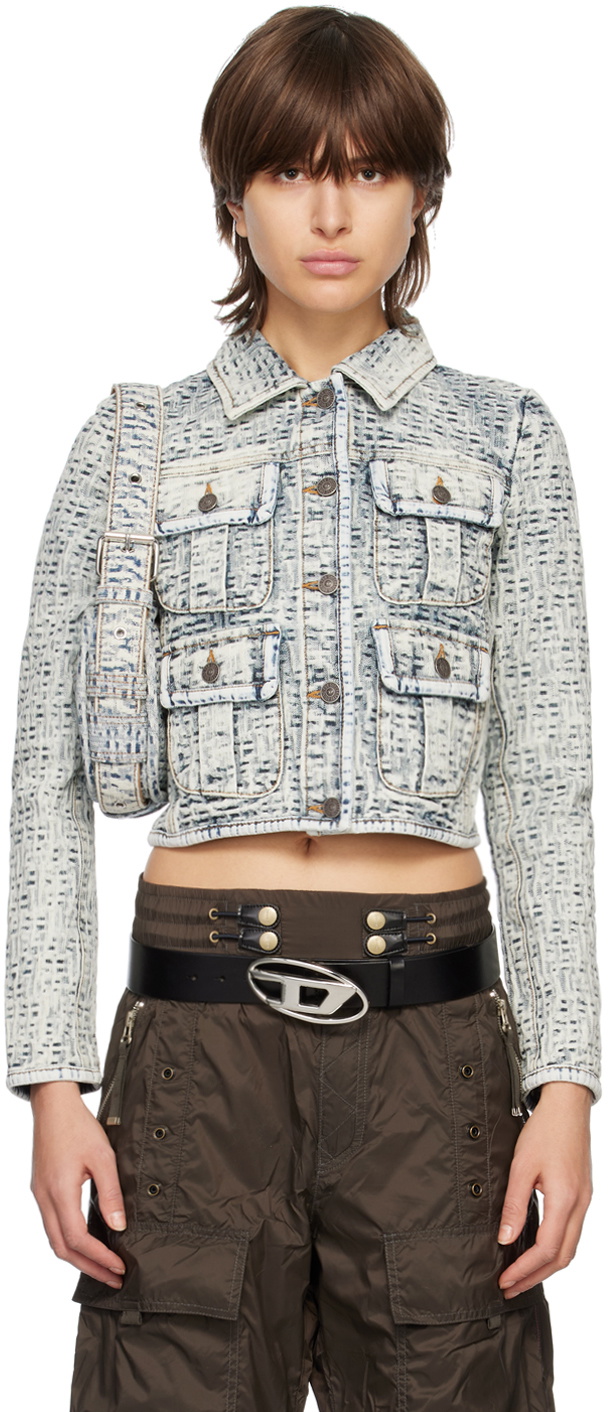 Diesel Gray DE-Slimmy-FSB Denim Jacket Diesel