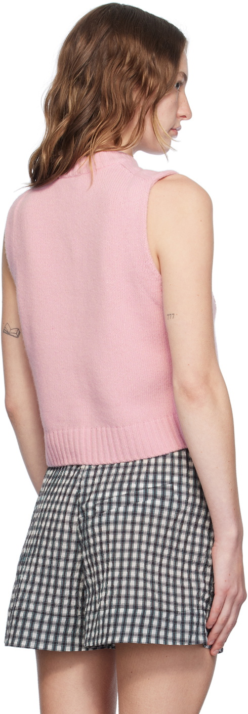 GANNI Pink Wool Mix Vest GANNI