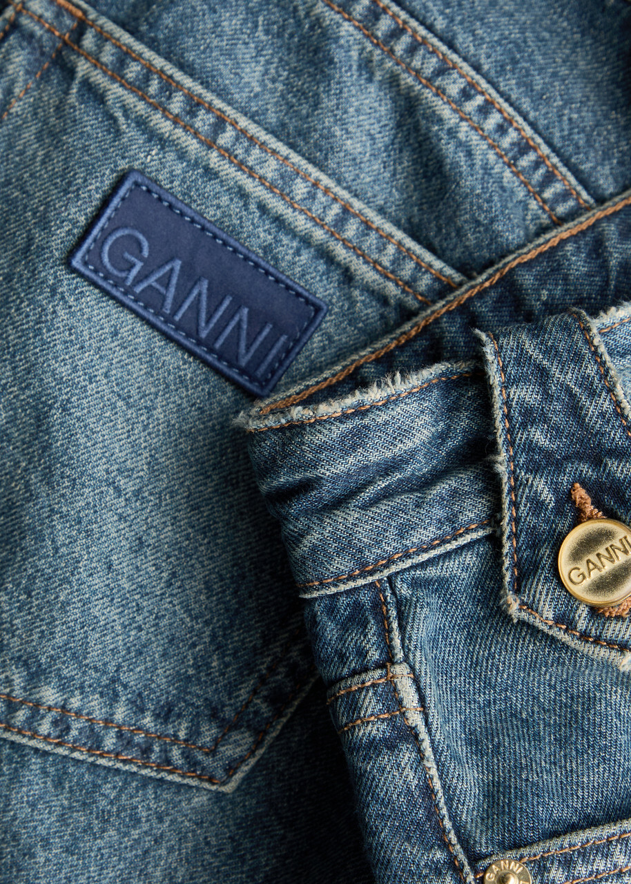 Ganni Skirt-layered Flared Jeans Blue GANNI
