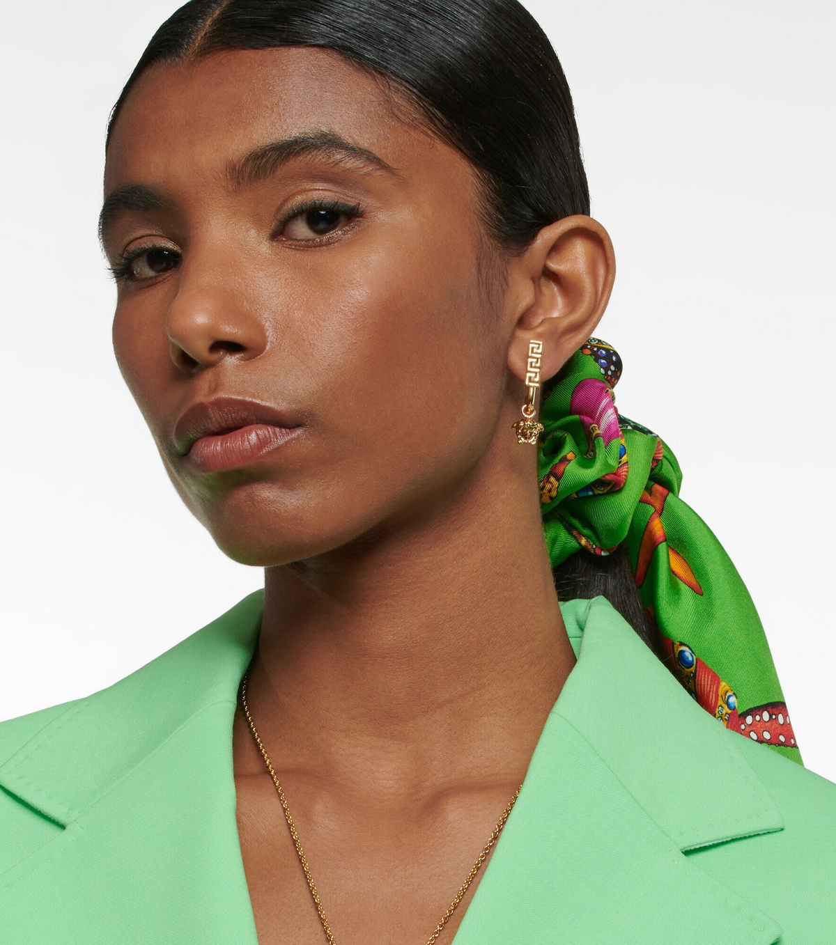 Versace - Trésor de la Mer printed silk twill scrunchie Versace