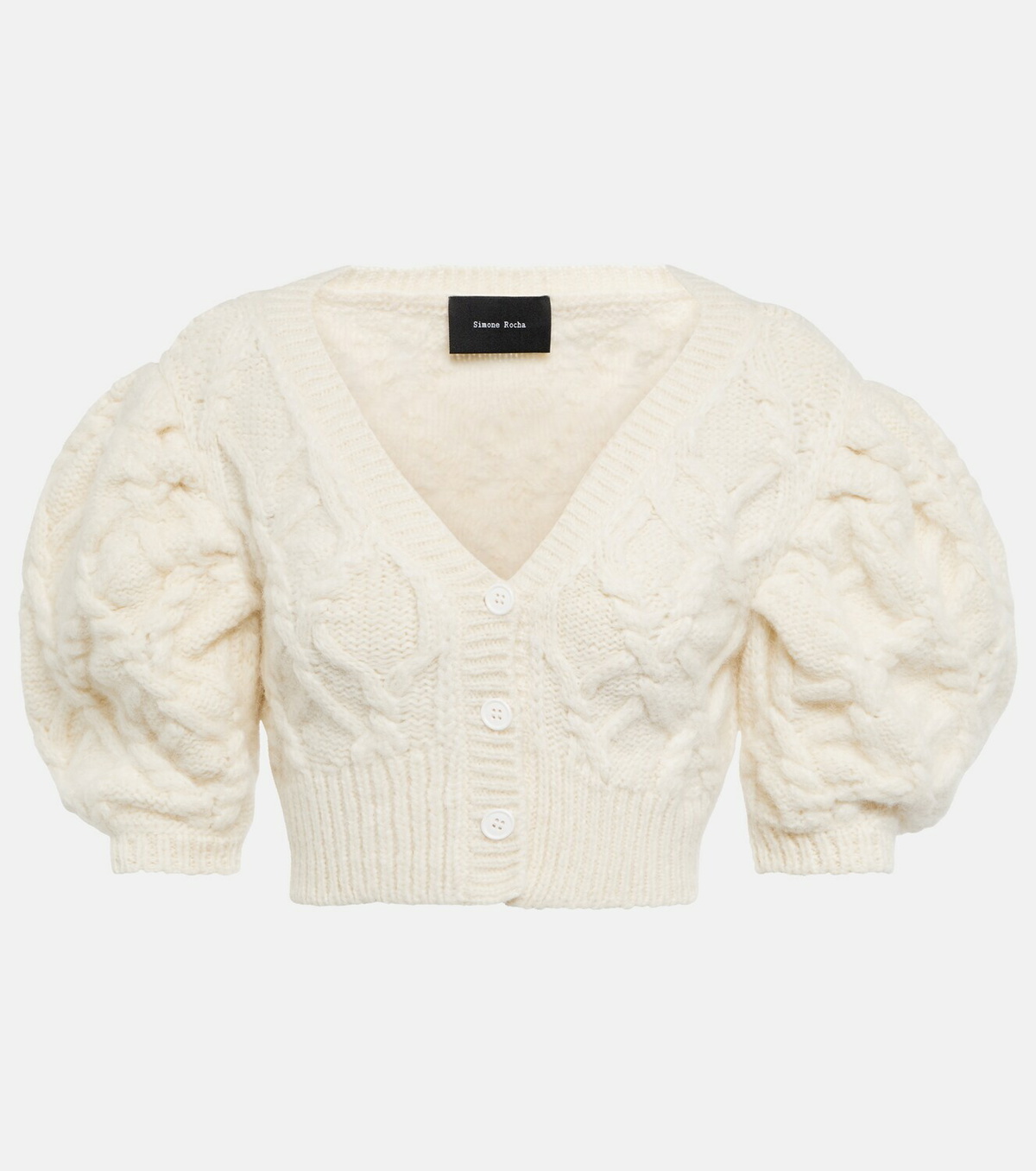 Simone Rocha - Cable-knit alpaca-blend cardigan Simone Rocha