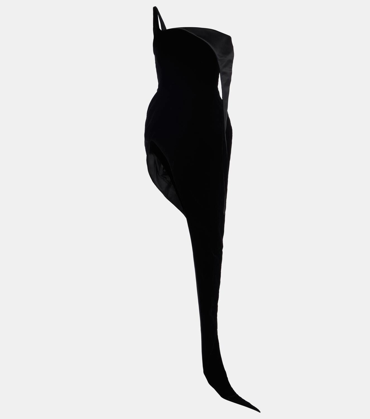 Mugler Spiky asymmetric velvet corset dress Mugler