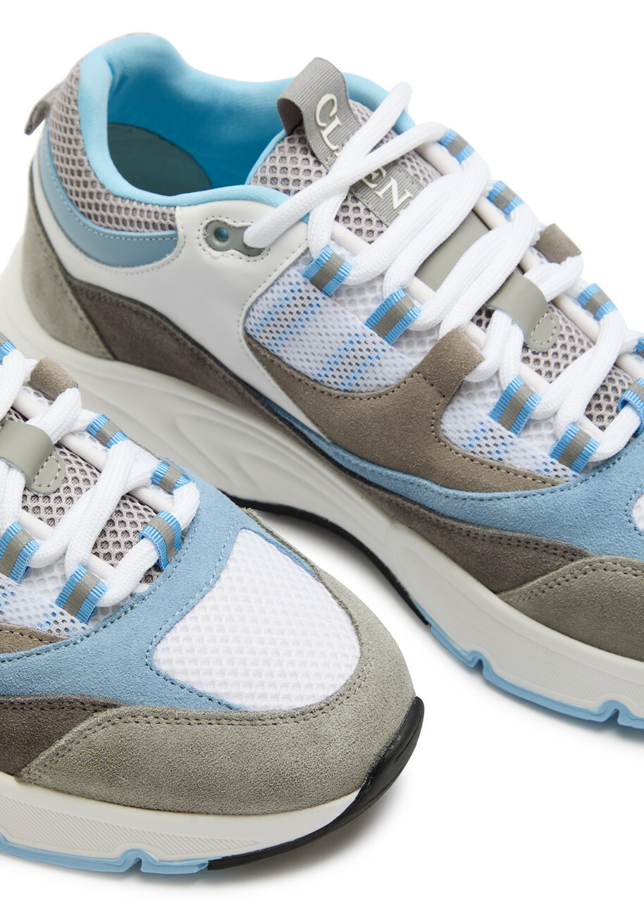 Cleens Aero Runner Panelled Mesh Sneakers Blue Cleens