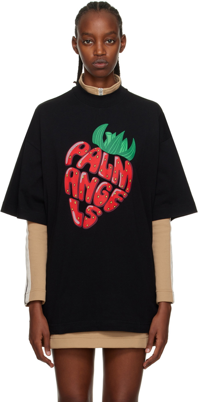 Palm Angels Black Printed T-Shirt Palm Angels