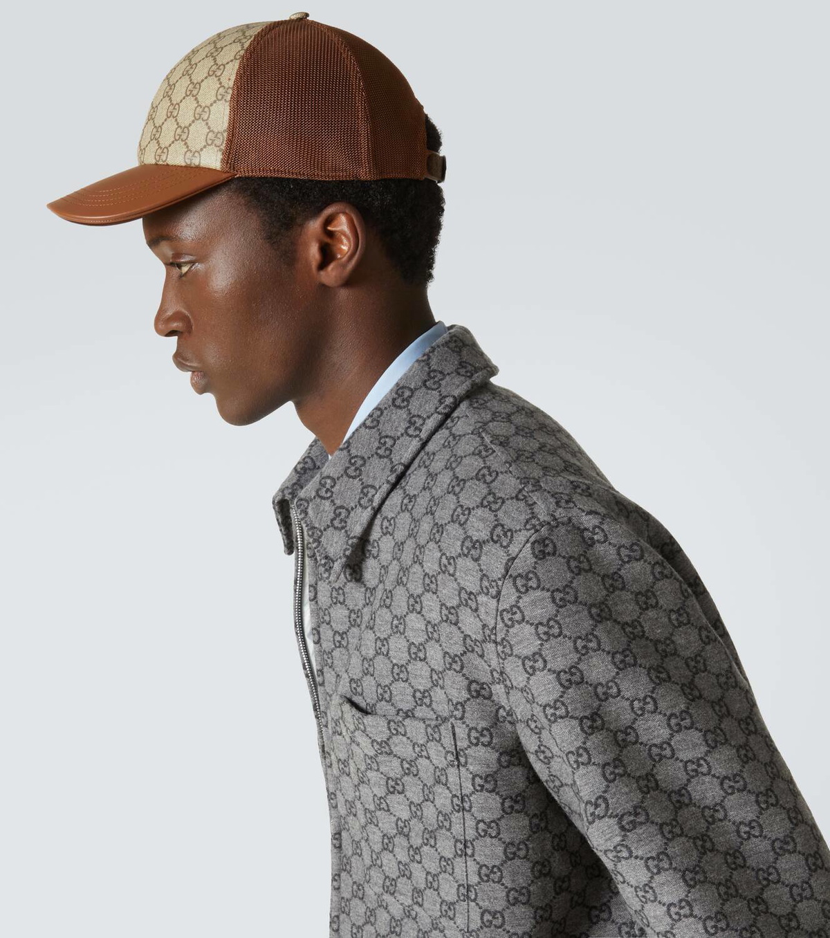 Gucci GG Canvas leather-trimmed baseball cap Gucci