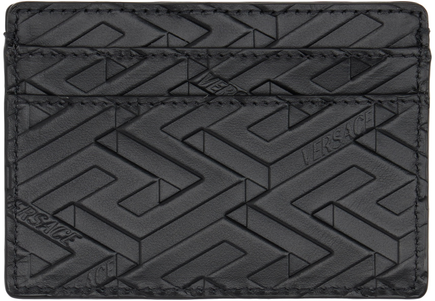 Versace Black 'La Greca' Card Holder Versace