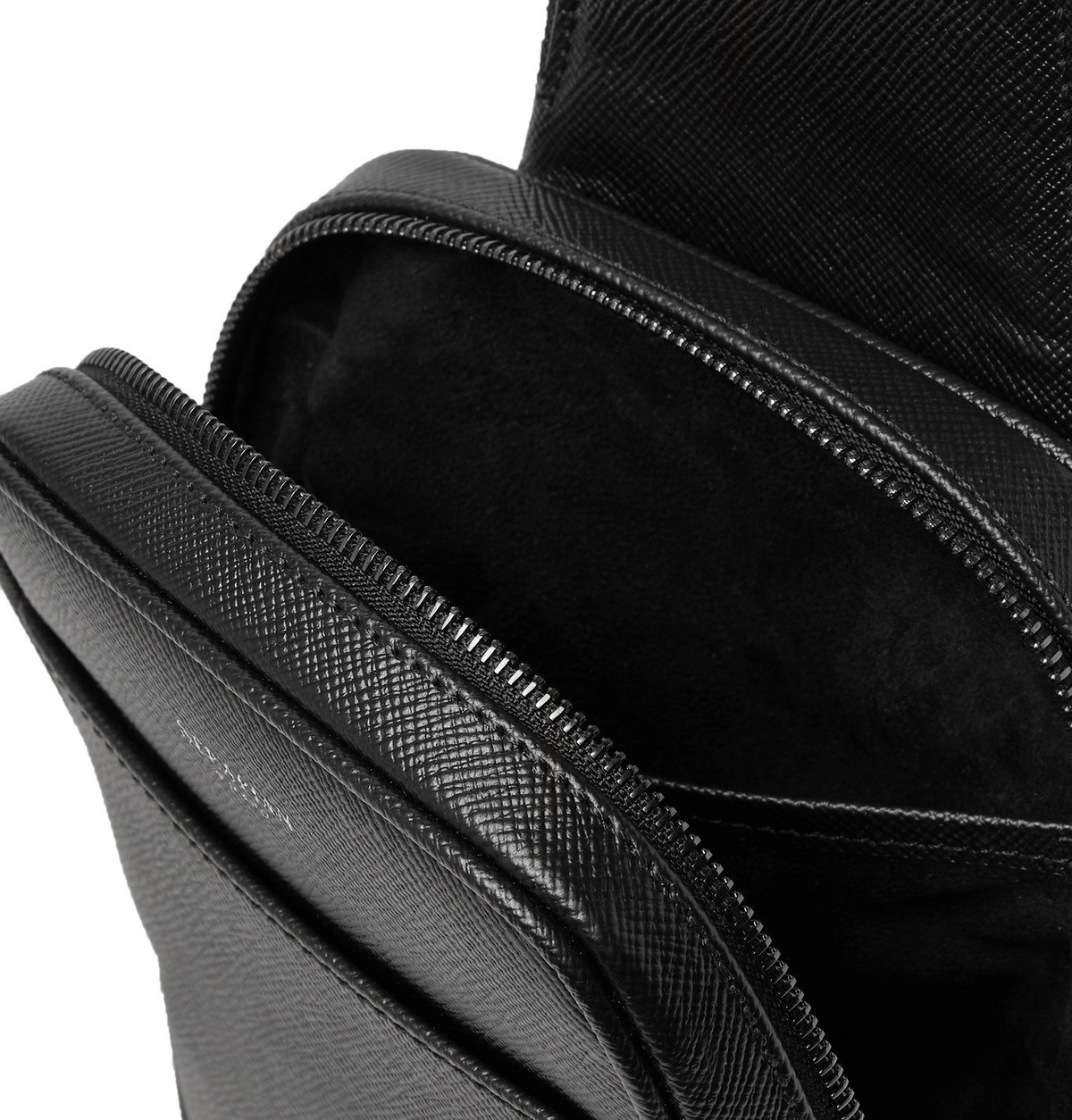 Serapian - Cross-Grain Leather Backpack - Black Serapian