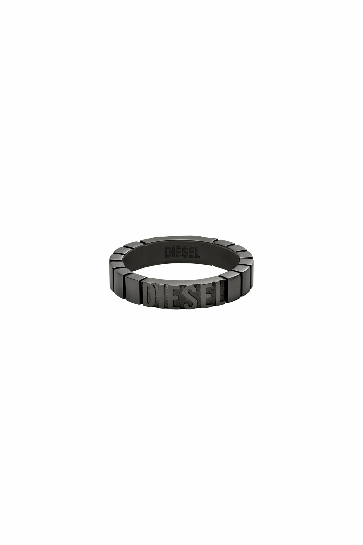 Diesel Stainless Steel Band Ring - Rings - Unisex - Black Diesel