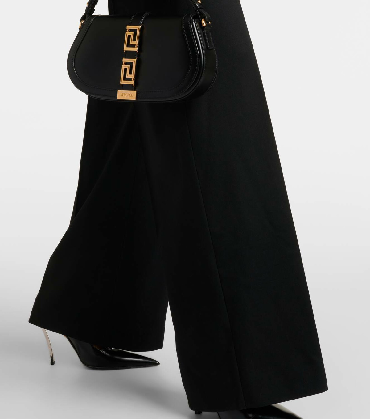 Versace High-rise wool-blend wide-leg pants Versace