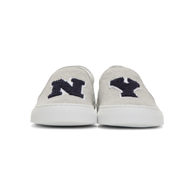 Joshua Sanders Grey NY Double Slip-On Sneakers Joshua Sanders