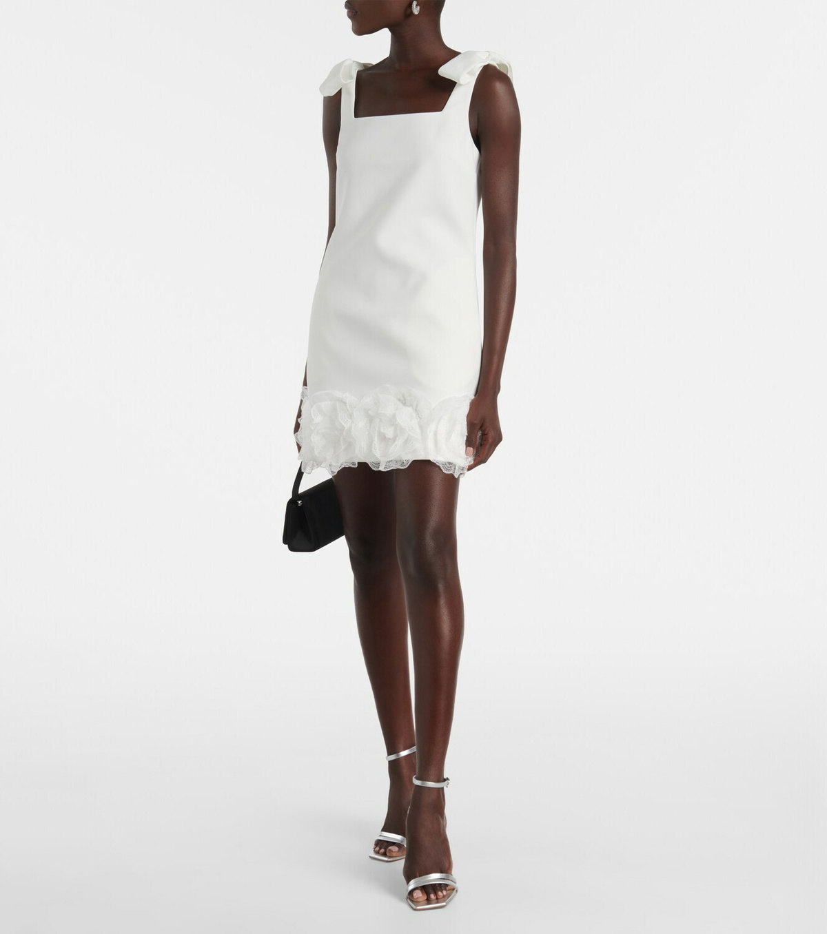 Self-Portrait Bridal floral-appliqué crêpe minidress Self-Portrait