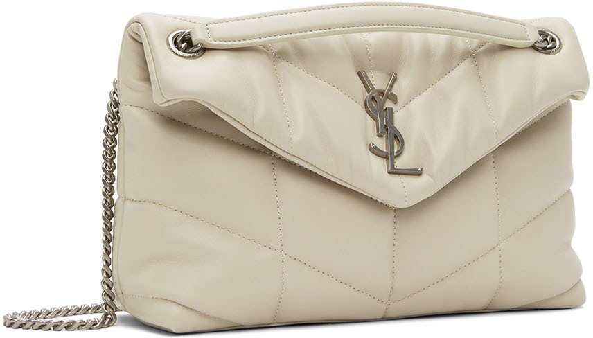 Saint Laurent Off-White Small Puffer Shoulder Bag Saint Laurent