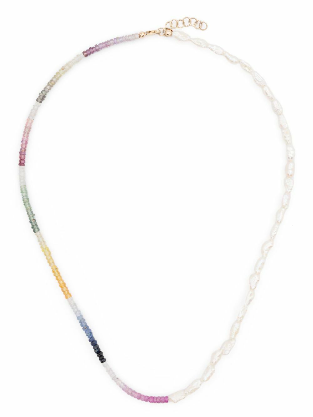 Roxanne First 9kt Yellow Gold Multicolour Bead Necklace Roxanne First