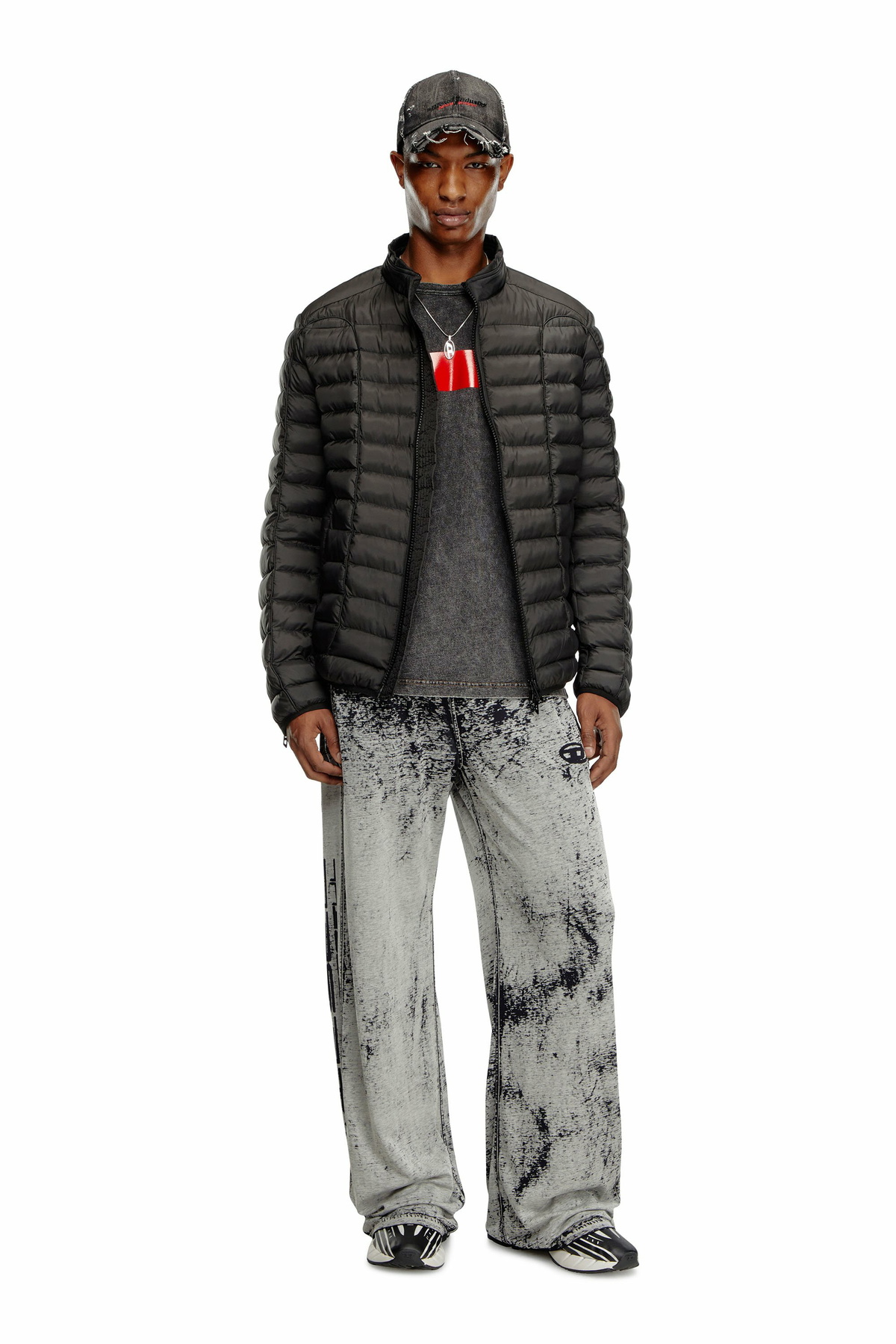 Diesel Puffer jacket in light nylon - Winter Jackets Mens in Black Diesel