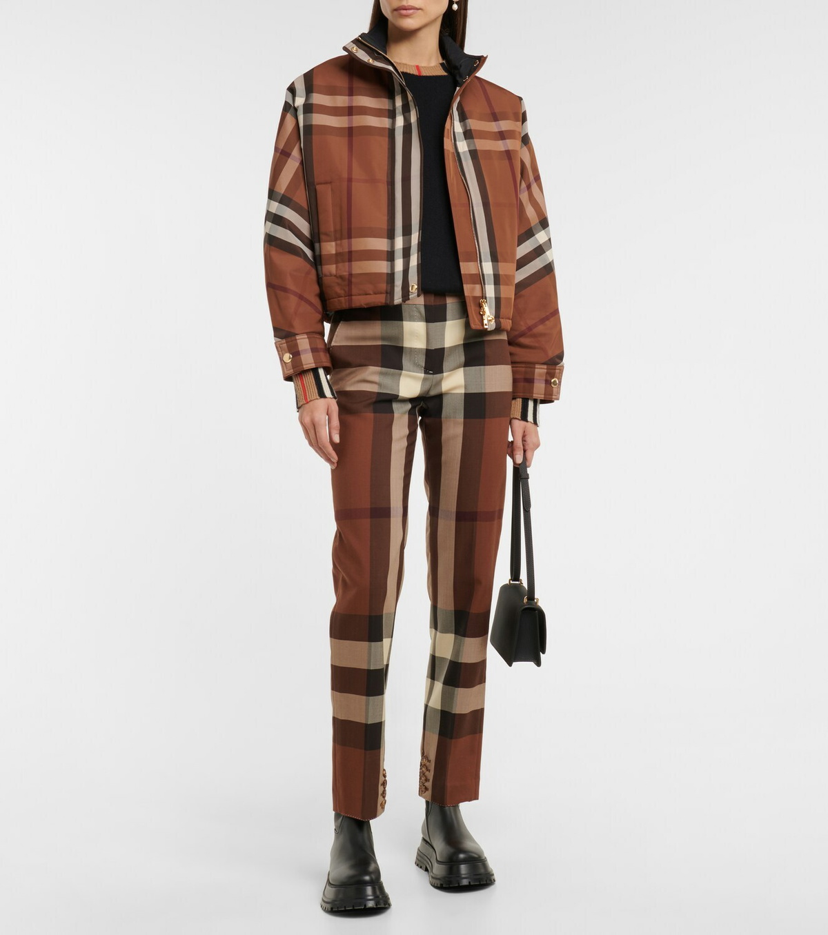 Burberry - Checked funnel-neck jacket Burberry
