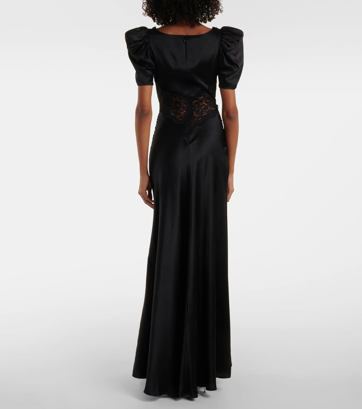 Rodarte Lace-trimmed silk charmeuse gown Rodarte