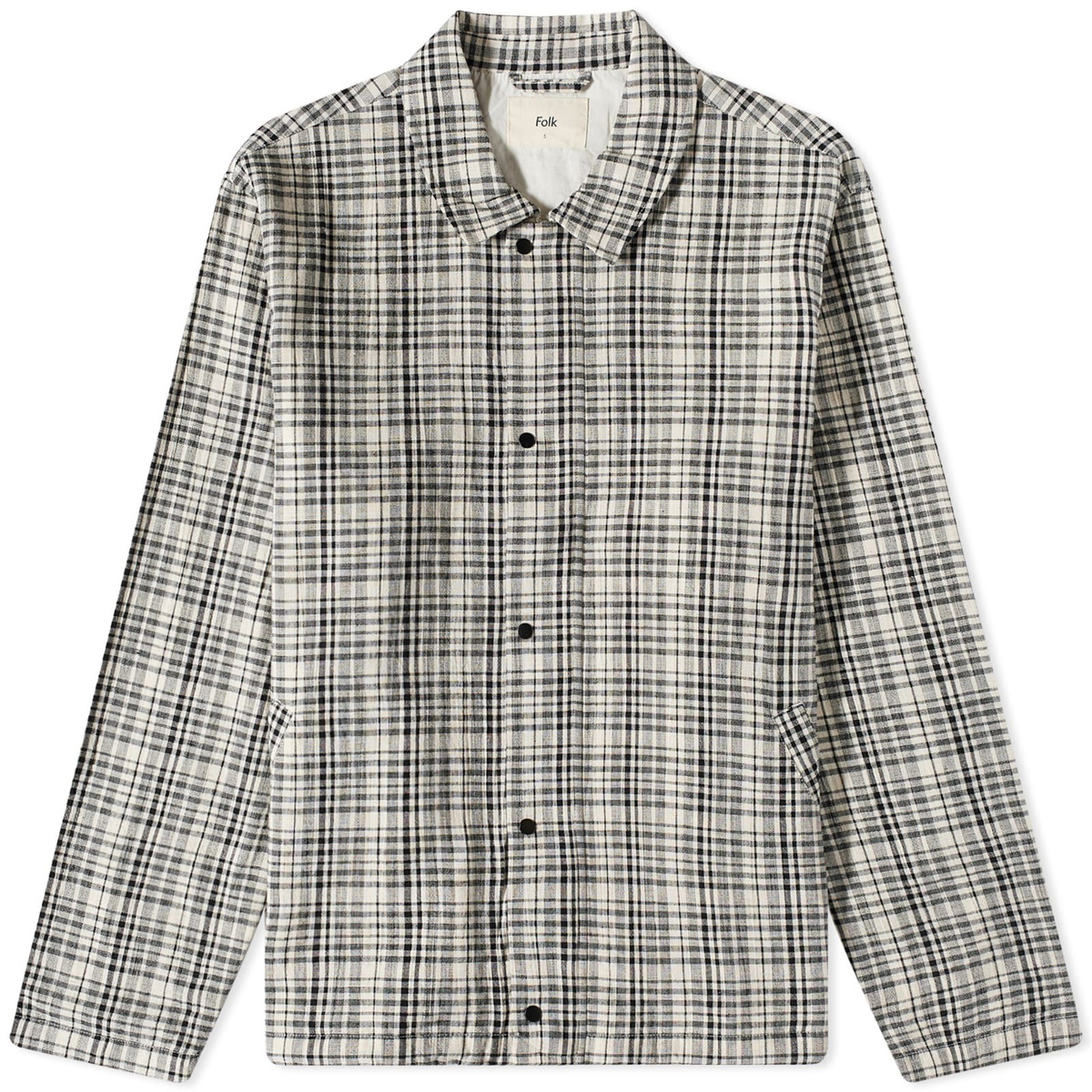 Folk Men's Check Pebble Jacket in Ecru Folk
