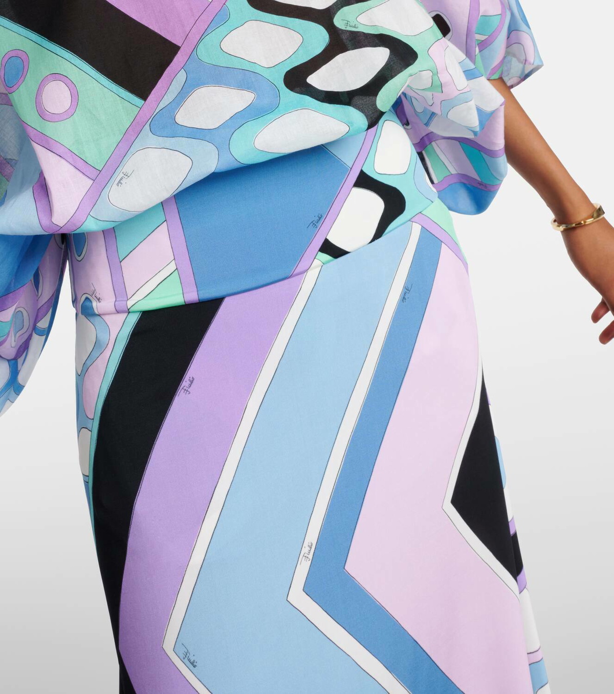 Pucci Vivara-printed satin jersey maxi skirt Emilio Pucci