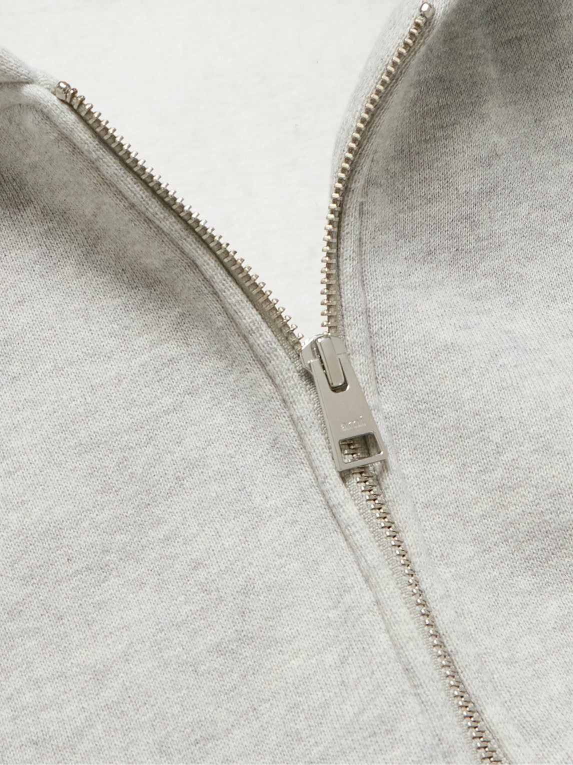 AMI PARIS - Logo-Embroidered Cotton-Blend Jersey Zip-Up Hoodie - Gray AMI