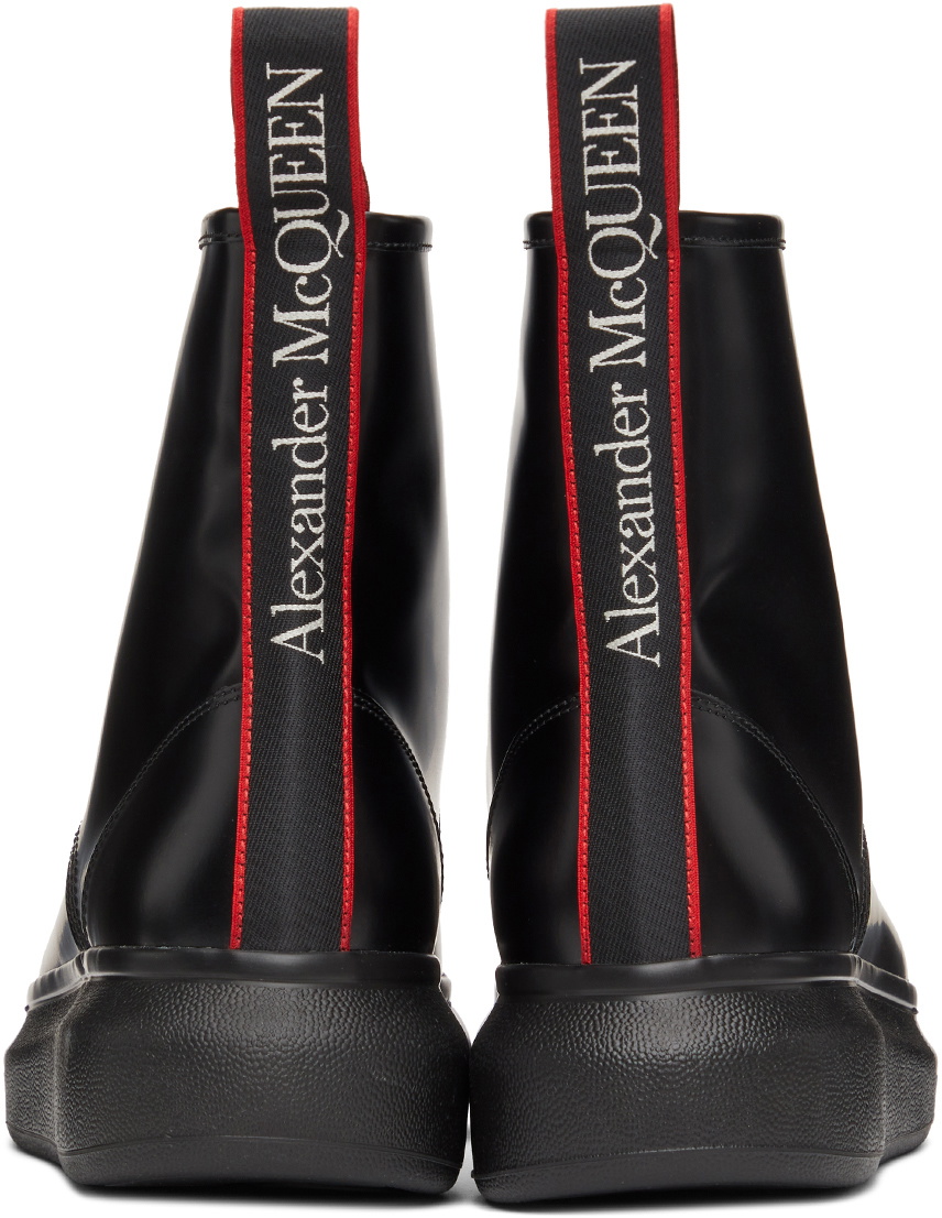 Alexander McQueen Black Hybrid Combat Boots Alexander McQueen