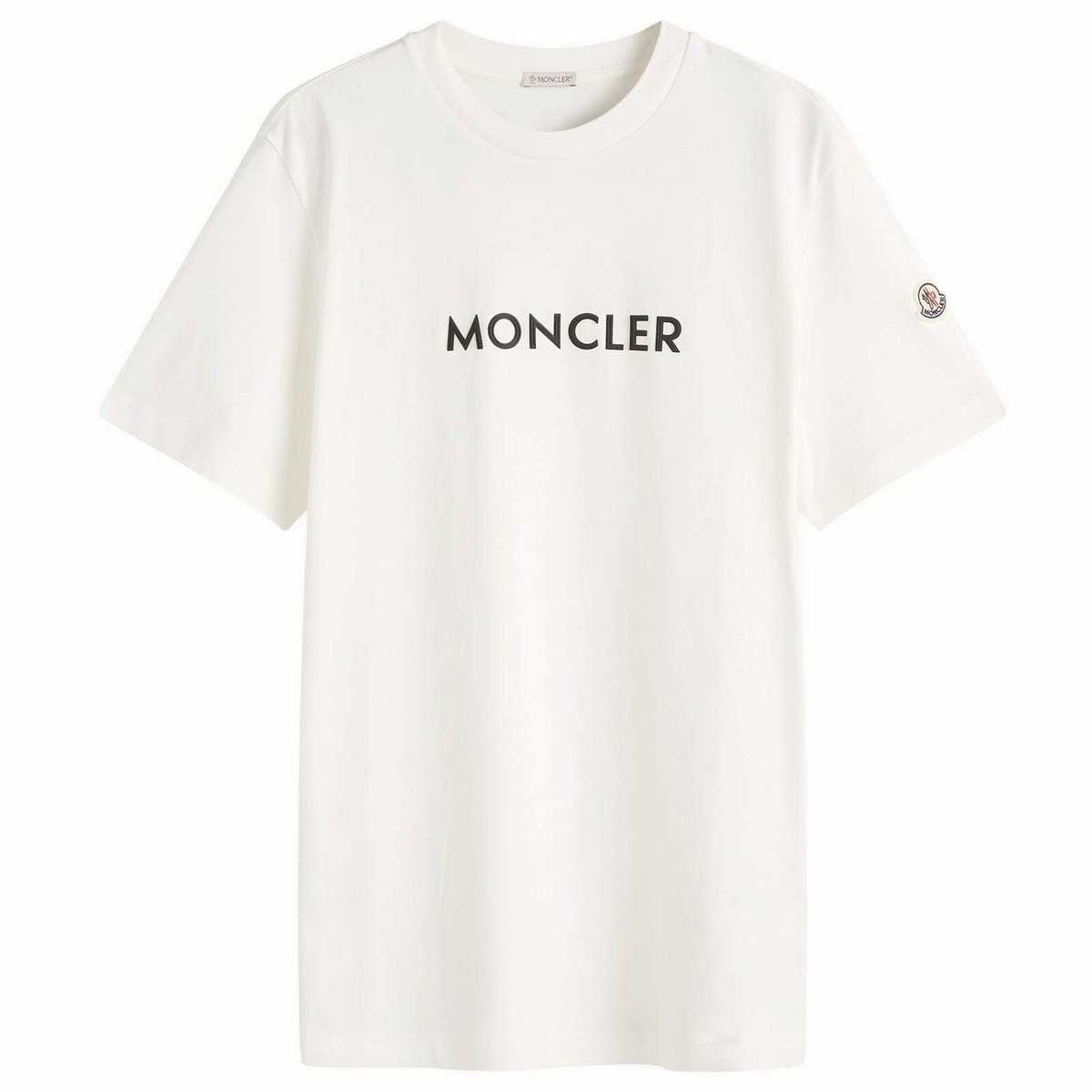 Moncler Men's Text Logo T-Shirt in White Moncler