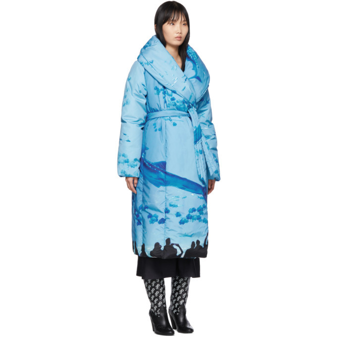 Saks Potts SSENSE Exclusive Blue Sauna Puffer Coat Saks Potts