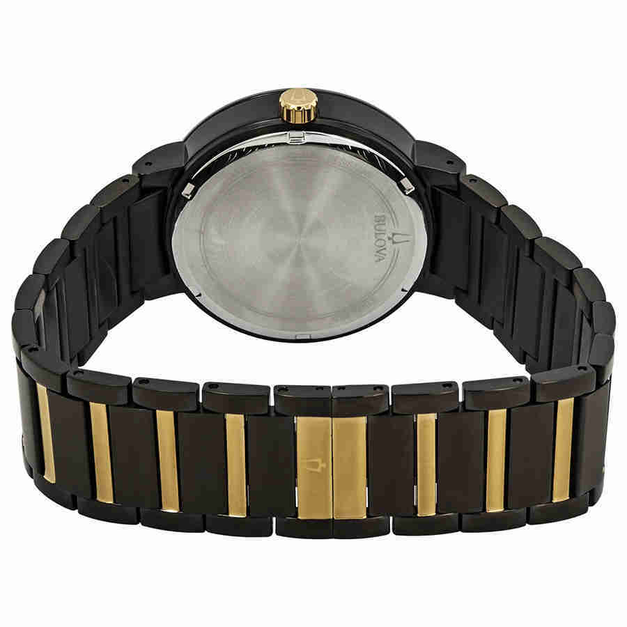 Bulova Modern Black Dial Two-tone Mens Watch 98C124 Bulova