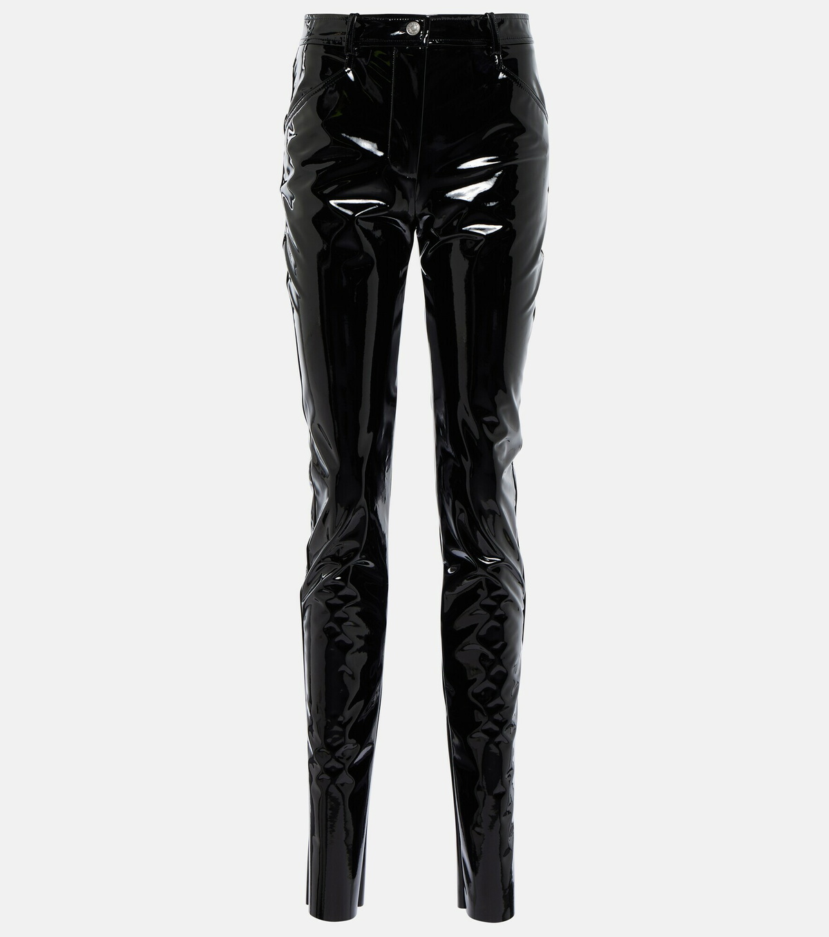 Victoria Beckham - High-rise slim vinyl pants Victoria Beckham