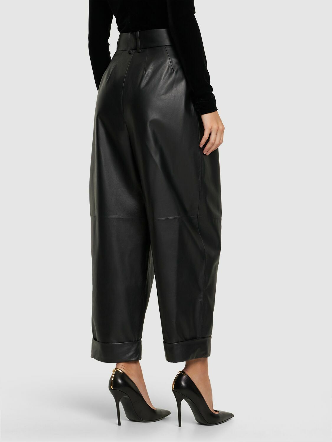 ALEXANDRE VAUTHIER - Pleated Leather Pants Alexandre Vauthier