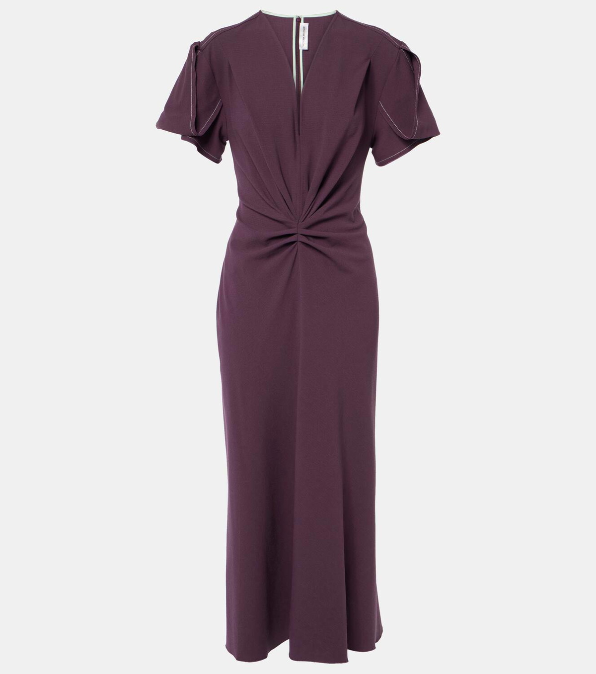 Victoria Beckham Gathered wool-blend midi dress Victoria Beckham