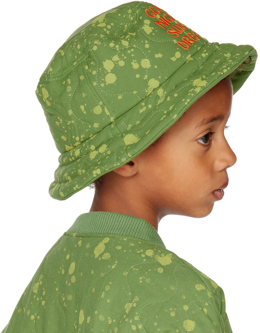 Jellymallow SSENSE Exclusive Kids Green Ink Quilted Bucket Hat Jellymallow
