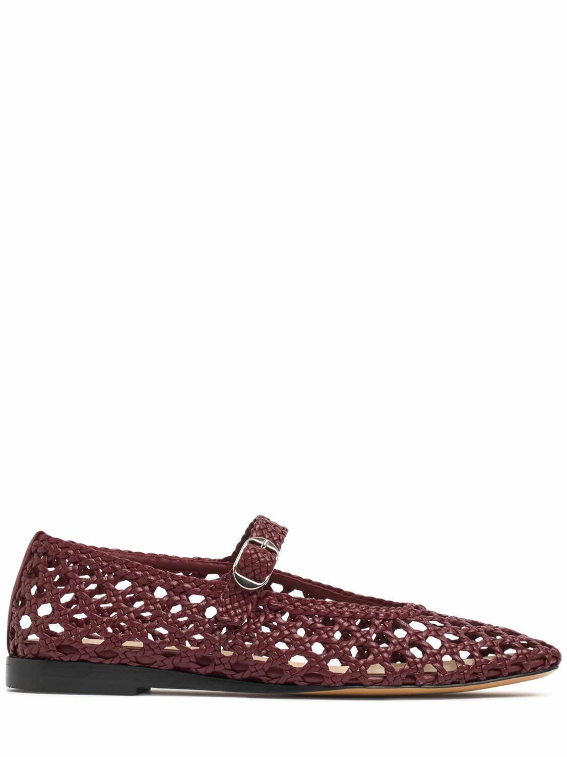 LE MONDE BERYL 10mm Woven Leather Mary Jane Flats Le Monde Beryl