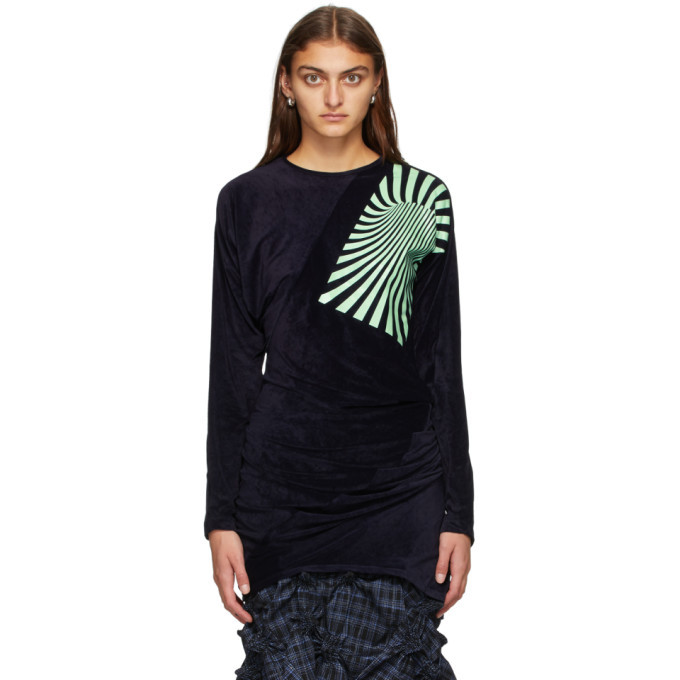 Kiko Kostadinov Navy Twisted Vortex Top Kiko Kostadinov