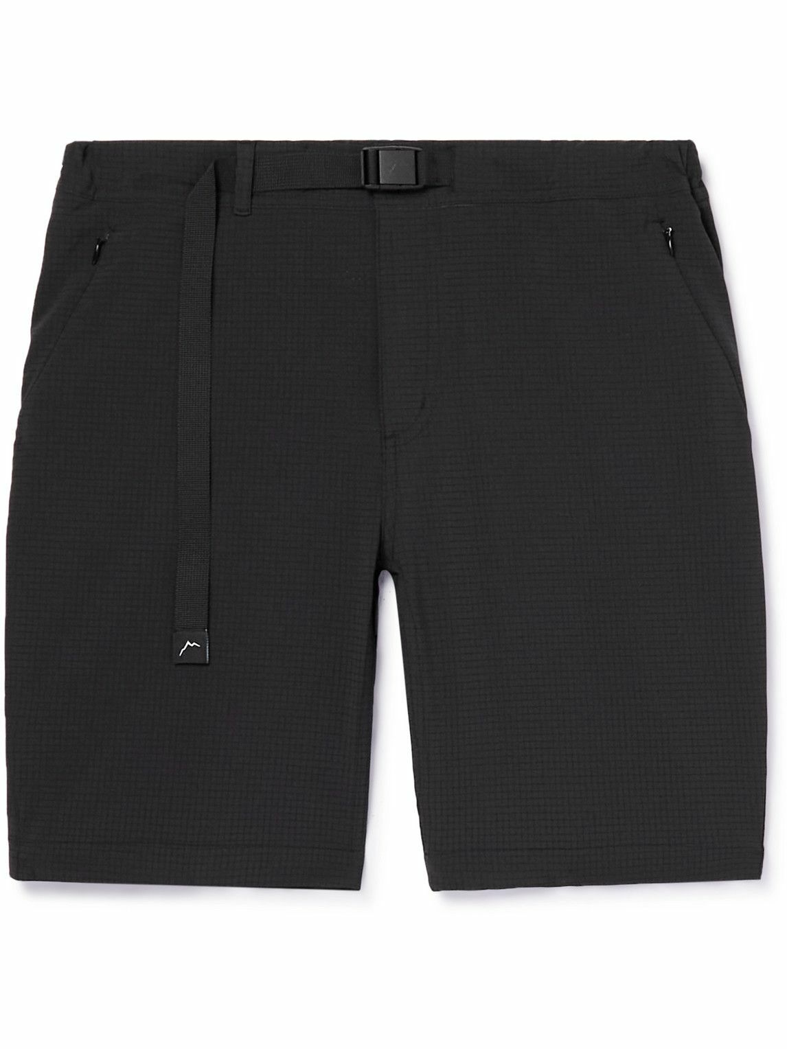 CAYL - Flow Straight-Leg Belted Logo-Print Ripstop Shorts - Black CAYL
