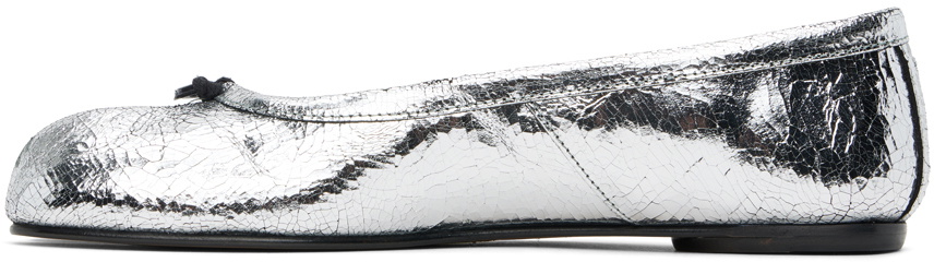 Maison Margiela Silver Tabi Broken Mirror Ballerina Flats Maison Margiela