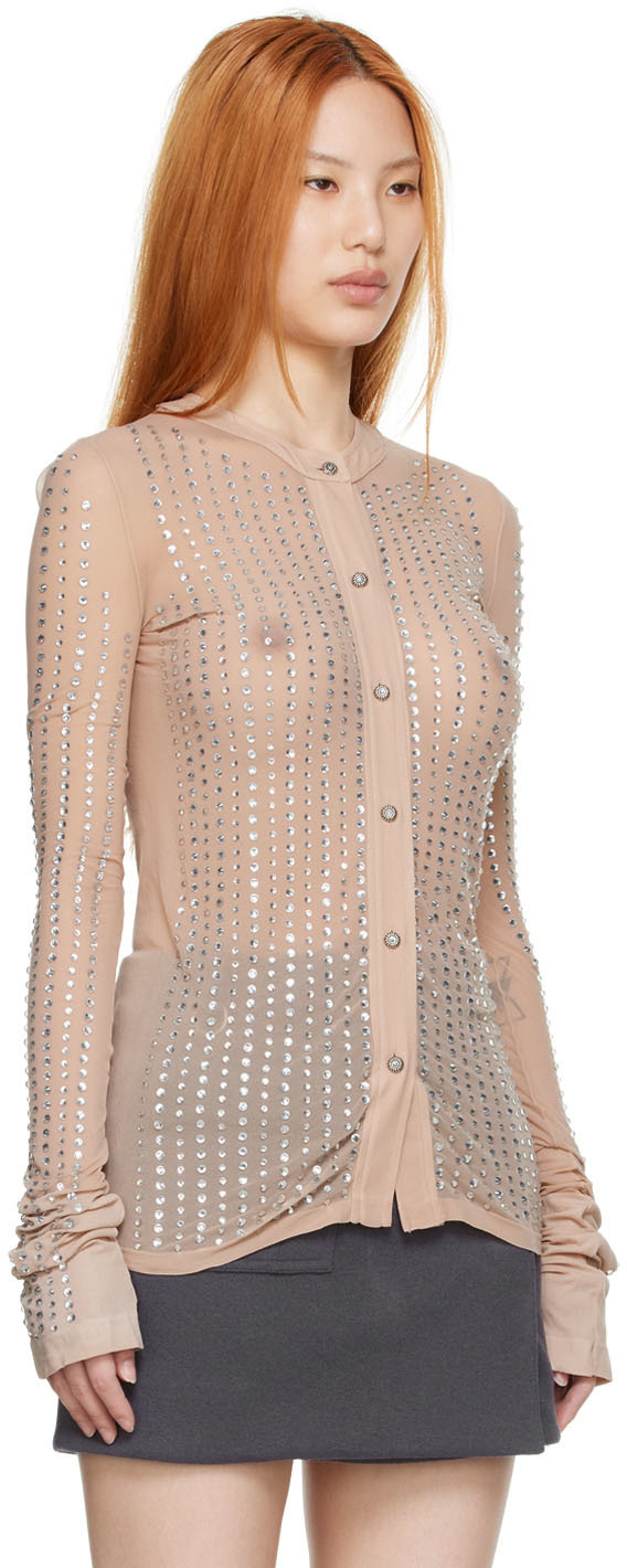 Acne Studios Beige Nylon Cardigan Acne Studios