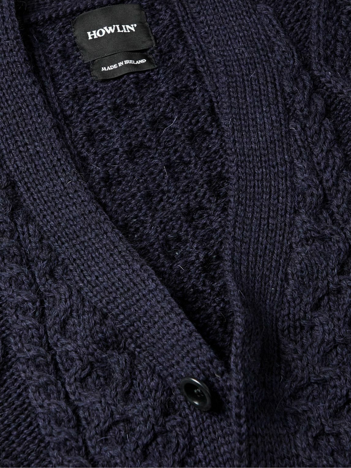 Howlin' - Blind Flowers Cable-Knit Wool Cardigan - Blue Howlin' by Morrison