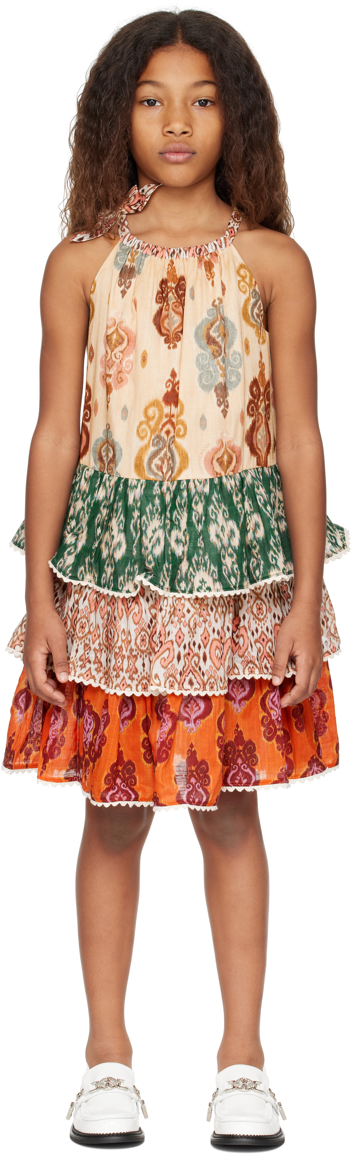 ZIMMERMANN Kids Multicolor Wylie Halter Tiered Dress Zimmermann