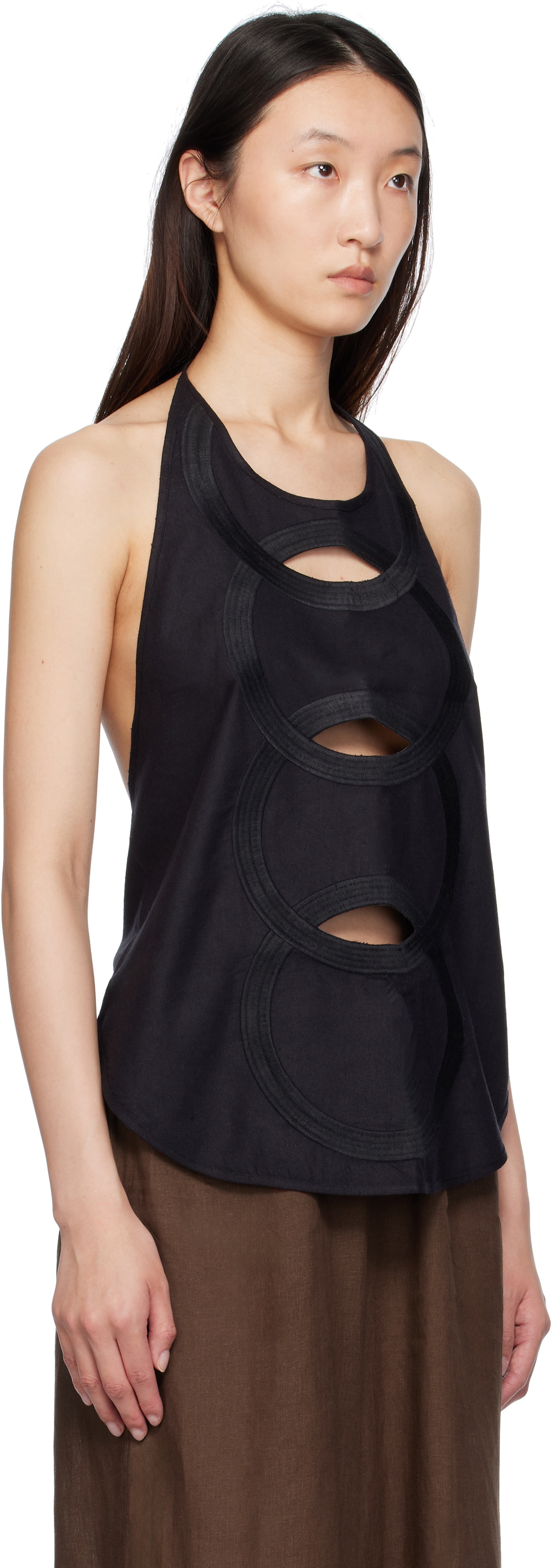 Baserange Black Chain Apron Top Baserange