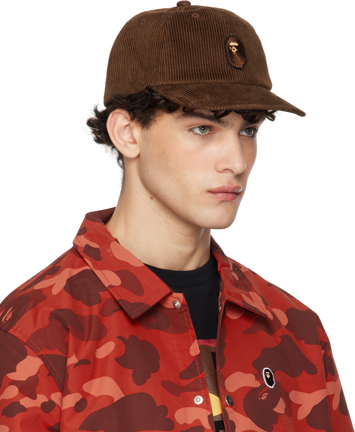 BAPE Brown Ape Head Corduroy Cap A Bathing Ape