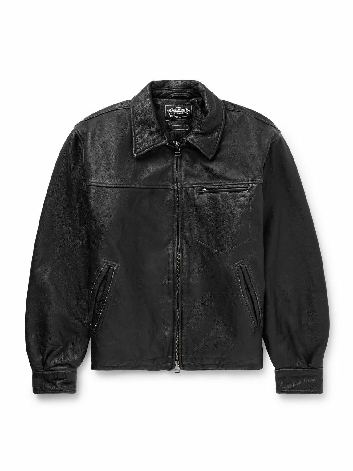 FrizmWORKS - Distressed Leather Jacket - Black FrizmWORKS