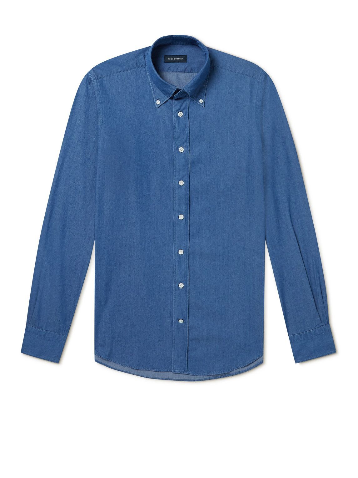 Thom Sweeney - Button-Down Collar Cotton-Chambray Shirt - Blue Thom Sweeney