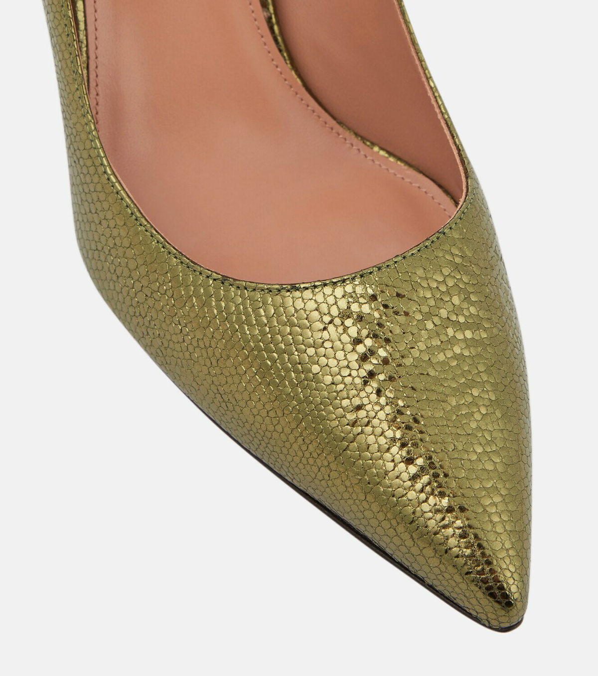 Aquazzura Purist 85 snake-effect metallic leather pumps Aquazzura