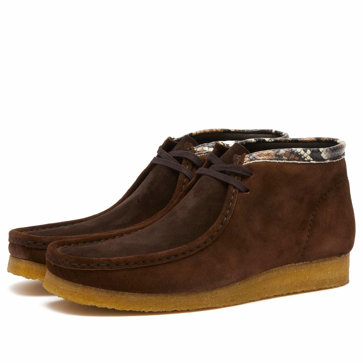 Clarks Originals Men's Wallabee Boot in Brown Snake Combi Clarks Originals