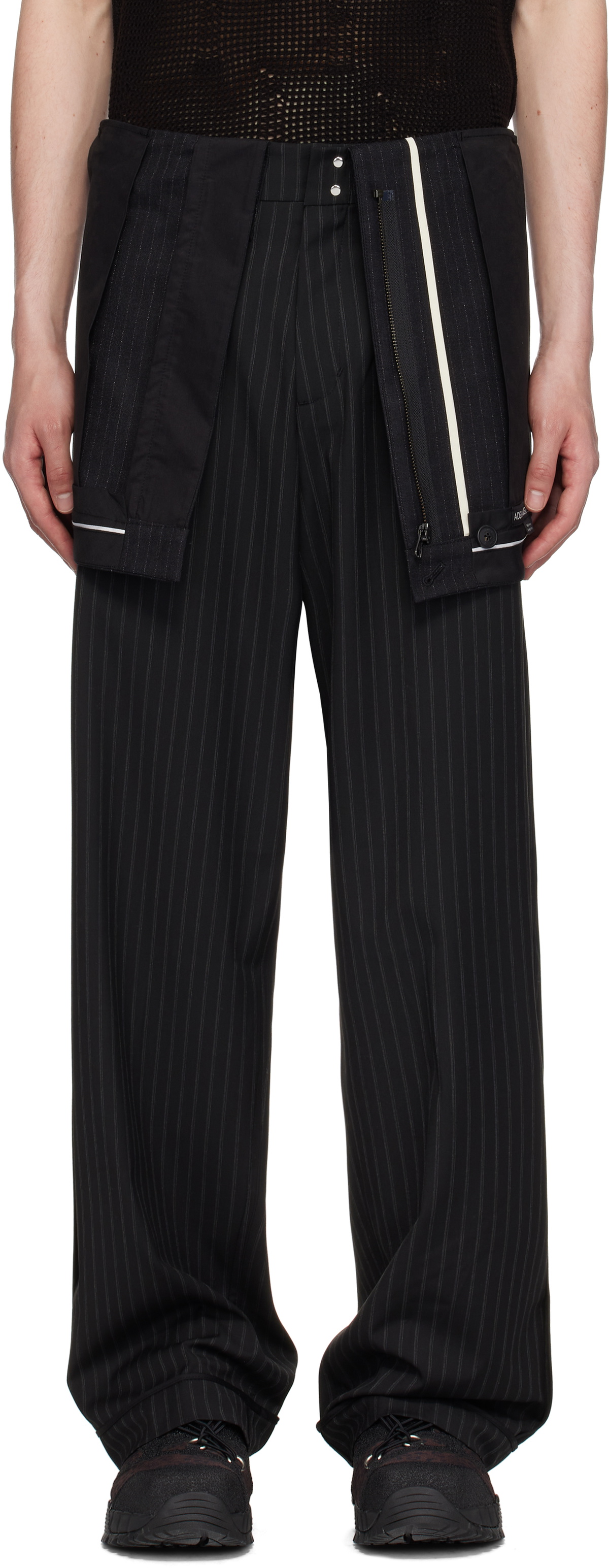 Andersson Bell Black Inside Out Stripe Trousers Andersson Bell