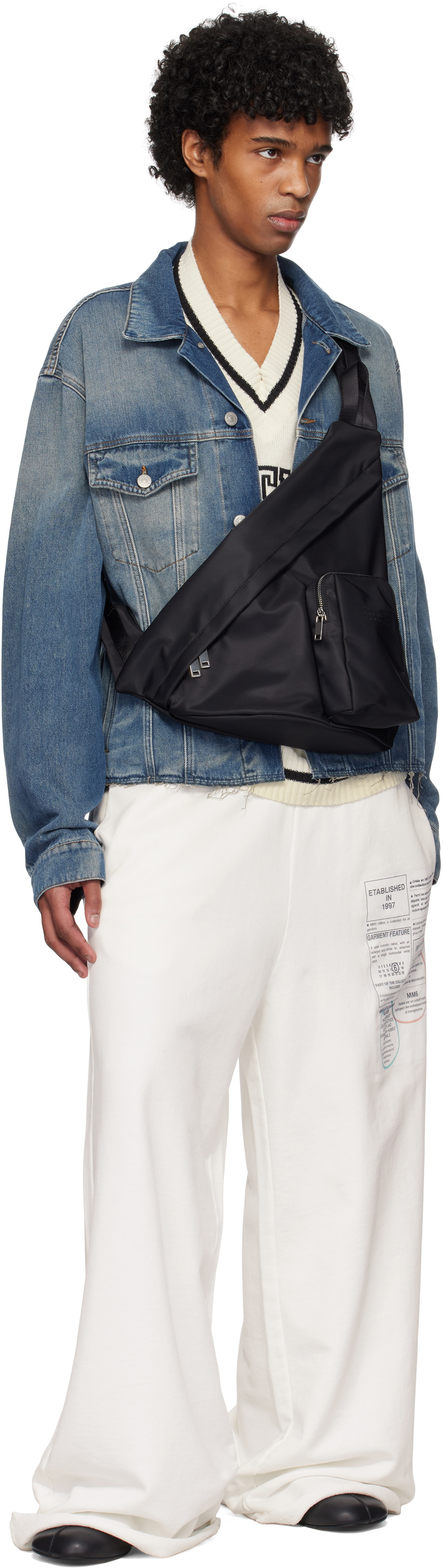 MM6 Maison Margiela Black Triangle Sling Backpack MM6 Maison Margiela