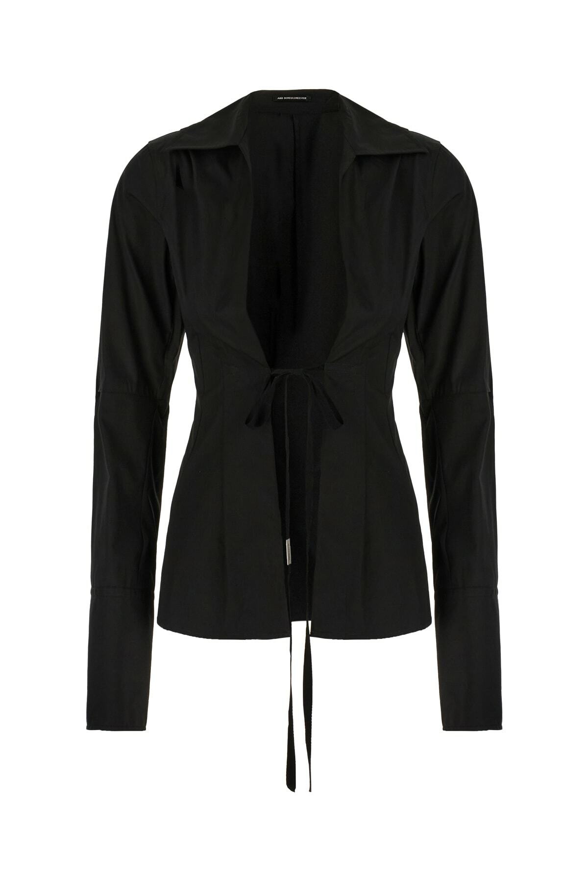 Ann Demeulemeester Black Cotton Linsey Blouse Ann Demeulemeester