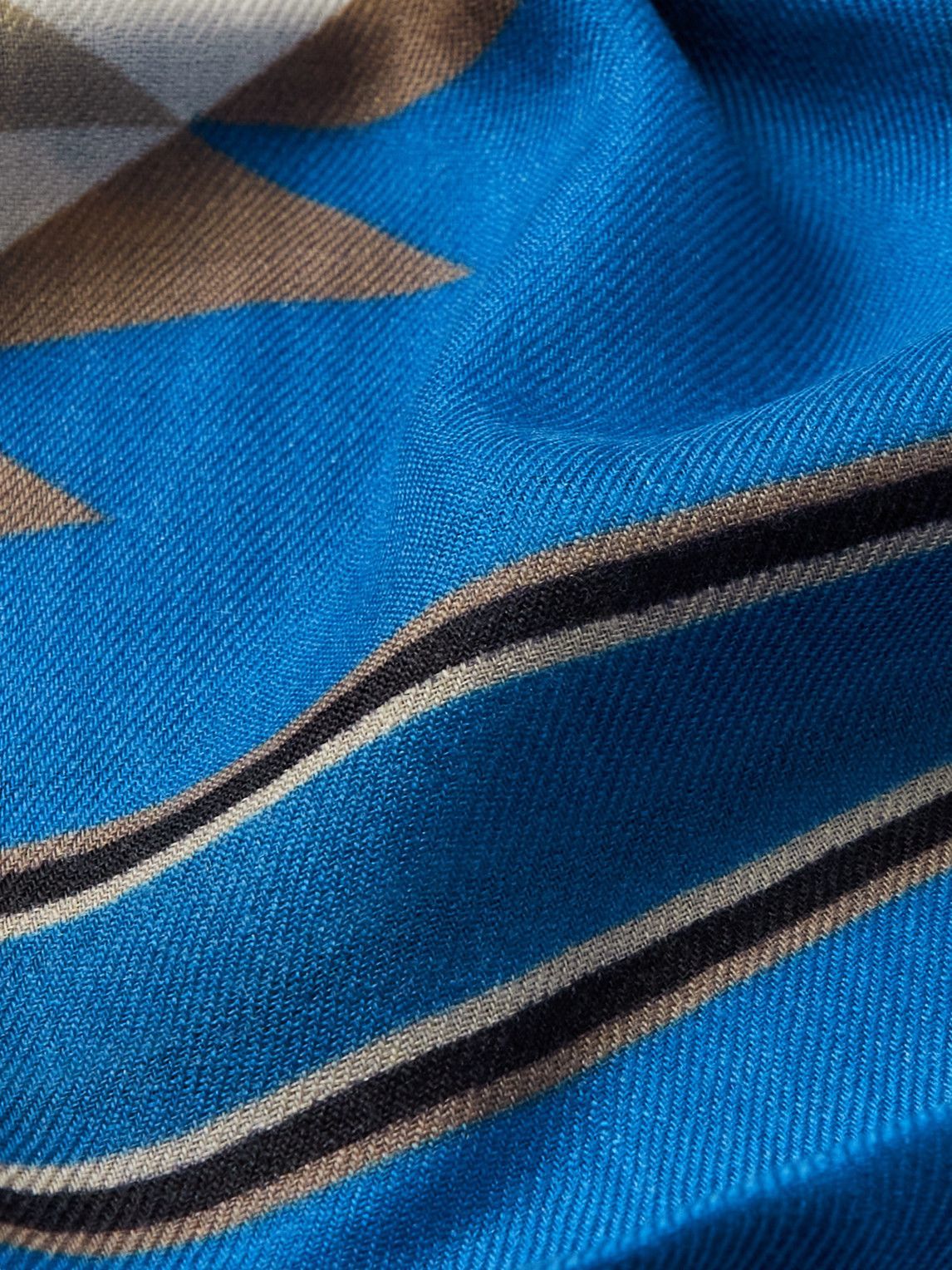 Rubinacci - Fringed Printed Cashmere Scarf Rubinacci