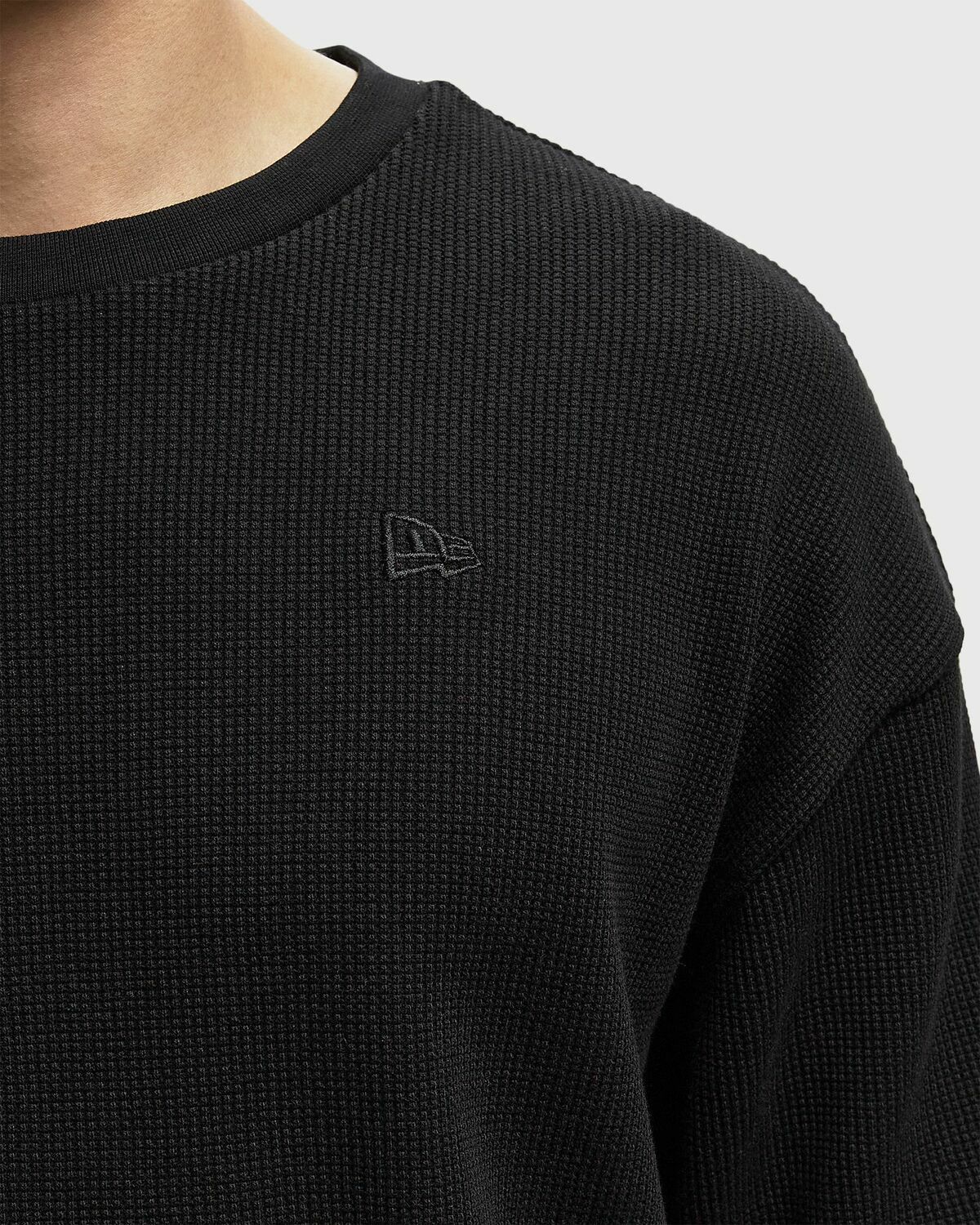 New Era NE LS WAFFLE TEE NEWERA Black Mens Longsleefe New Era Cap